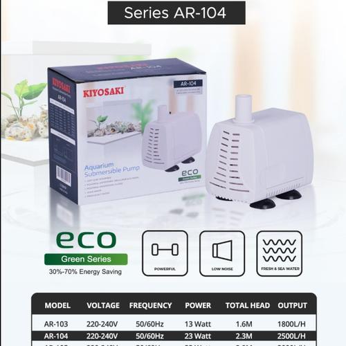 Jual POMPA AQUARIUM CELUP WATER PUMP KOLAM IKAN KIYOSAKI AR 104 LOW WATT - Kab. Bogor ...