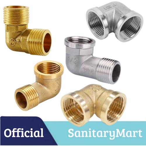 Jual Elbow drat luar / keni drat luar 1/2 inch Stainless steel/Kuningan - Elbow DL SS - Jakarta ...