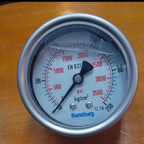 Jual Pressure Gauge Ransburg 2,5" 3500 PSI-250kg/BAR + oli - Jakarta ...