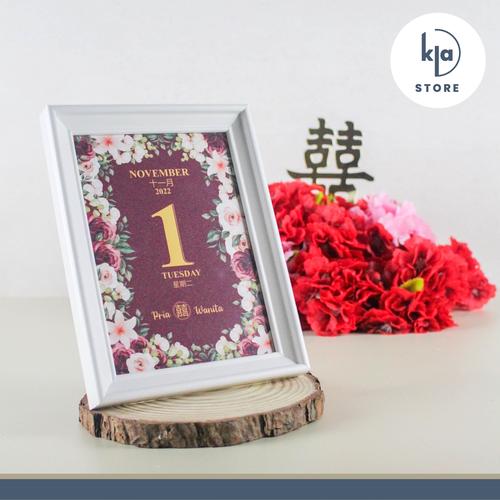 Jual Bingkai Desain Kalender Pernikahan dengan Bunga, Naga & Phoenix 5R ...