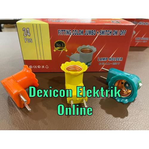 Jual fitting colok on/off colour/fitting colok/fitting lampu/lamp ...