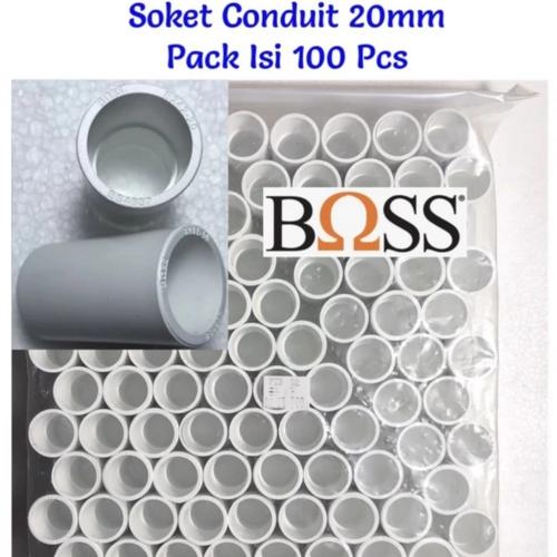 Jual Sok / Sock Pipa PVC Conduit Boss 20mm Sambungan Pipa Boss isi 100 ...