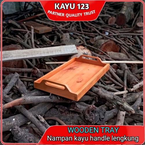 Jual Wooden Tray Nampan Kayu Baki Kayu Handle Lengkung 48x30x5 Cm ...