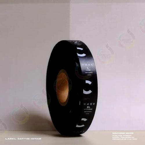Jual label satin hitam/putih label satin lokal print - 3,8, hotcut ...