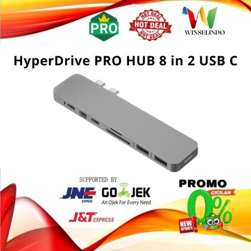 Promo HyperDrive PRO 8 in 2 Hub USB C MacBook Pro Air M2 2022 M1 2021 iPad - SIlver Cicil 0% 3x ...