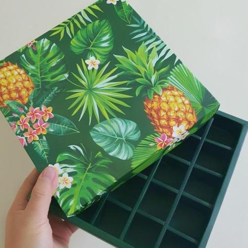 Jual box nastar tema tropical green kotak packaging hampers sekat 25 ...