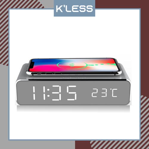 Jual Jam Meja Digital Alarm Clock Wireless Phone Charger for Android ...