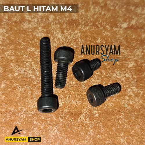 Jual Baut L 4 x 6, 8, 10, 12, 15, 16 Hitam | Baut L M4 Hitam | Baut M4 ...