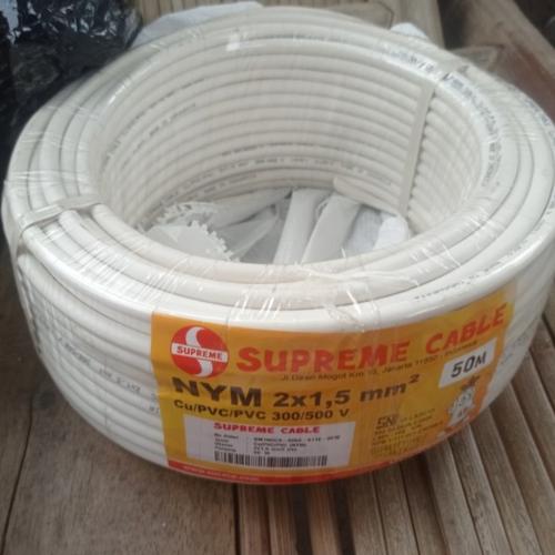 Jual Kabel NYM 2x1.5 mm Supreme / Kabel Supreme NYM 2x1,5mm Putih - 50 MTR - Kab. Bogor - JP ...