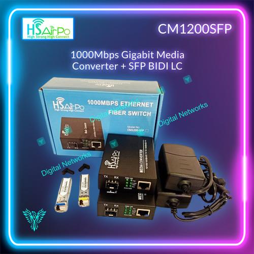 Jual CM1200 HSairPo CM1200 Media Converter Gigabit Port Include SFP ...