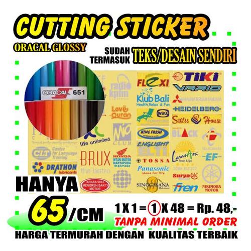 Jual Cutting Sticker Stiker Cuting Timbul Nama Oracal Glossy Shine ...
