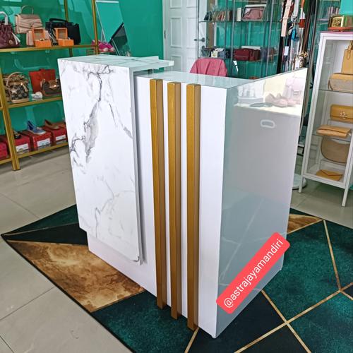 Jual meja resepsionis lapisan hpl mja counter meja kasir furniture ...