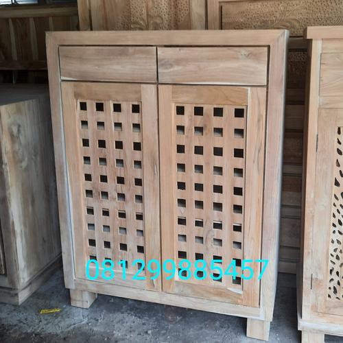 Jual rak sepatu / sandal kayu jati meja laci lemari minimalis mentahan ...