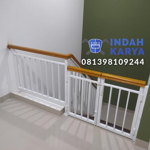 Jual railing tangga handrail kayu dan pintu pengaman - Kota Bekasi ...