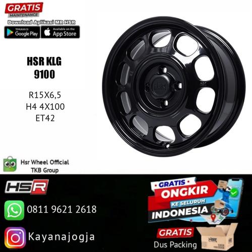 Jual Velg Mobil HSR KLG ( 9100 ) Ring 15 Velg HSR KLG R15 Black Glossy ...