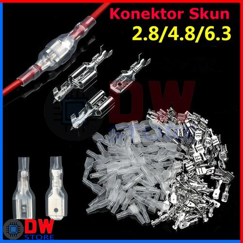 Jual Konektor Skun Female Male dan Cover 6.3mm 4.8mm 2.8mm 2.8 4.8 6.3 ...