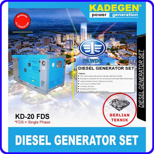 Jual Diesel Generator Silent Mesin Genset Kadegen + Fawde 20 KVA 1 ...