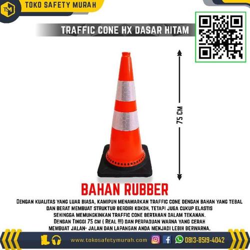 Jual Traffic Cone / Kerucut Jalan / Safety Cone 75 Cm Dasar Hitam TOP ...