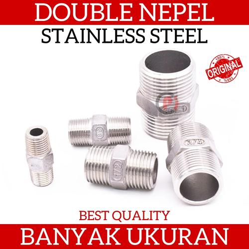 Jual Double Nepel Nipel Drat Luar Pipa Stainless Steel SUS304 Banyak ...