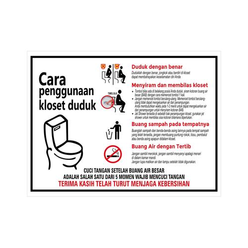 Jual SIGN STICKER K3 RAMBU CARA PENGGUNAAN TOILET 15X20CM - 15 x 20 CM - Jakarta Pusat - KING ...