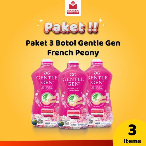Promo Paket 3 Botol Deterjen Cair Gentle Gen French Peony - Jakarta ...