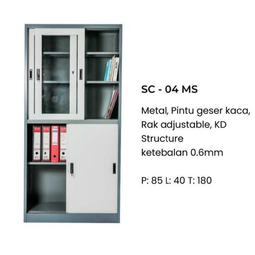 Jual Lemari Arsip Besi Pintu Sliding 1/2 Kaca / Lemari Besi Importa ...