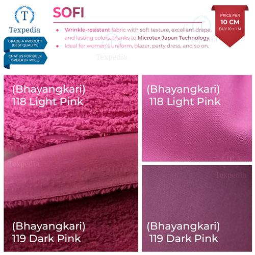 Jual SOFI (per 10 cm) - Bahan Kain Bhayangkari Seragam Pink (Sofie ...