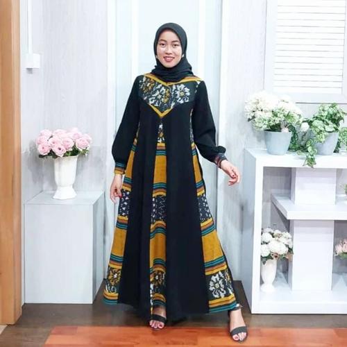 Jual gamis muslim gamis wanita maxi dress tenun mix toyobo KL002 ...