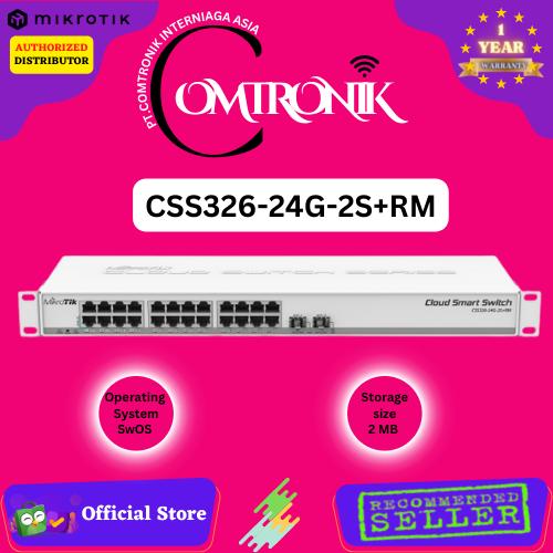 Jual Mikrotik CSS326-24G-2S+RM 24 port Gigabit Eth switch with two SFP+ ...