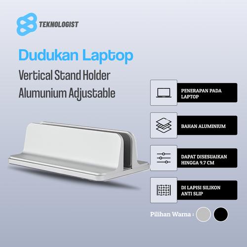 Promo Dudukan Laptop Vertical Stand Holder Alumunium Adjustable - Black ...