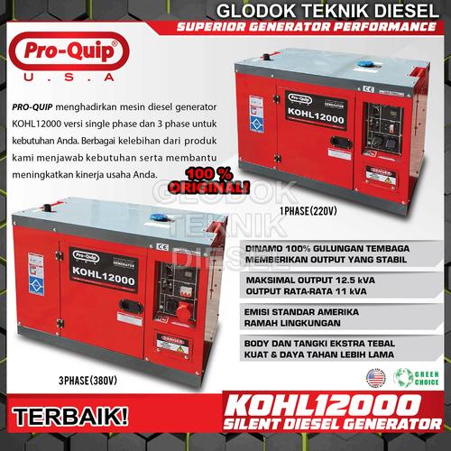 Jual Proquip Genset Silent Generator Diesel 12.5 Kva 1 & 3 Phase Kohl ...