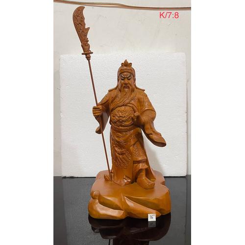 Jual Patung dewa kwankong/ kwan kong/ guan yu berdiri 16 inch kayu ...