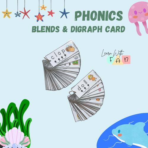 Jual LearnWithFan • Blends and Digraph Card - Kota Surabaya ...