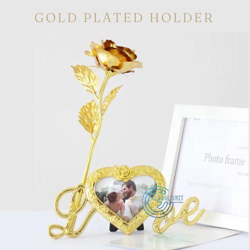 Jual Gold Plated Love Frame Flower Holder - Bingkai Duduk Soket Bunga ...