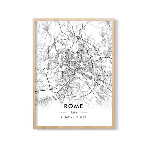 Jual Poster "ROME Map" + Premium Frame Kayu 40x55cm Dengan Matboard ...