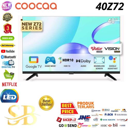 Jual COOCAA 40Z72 SMART LED 40 Inch Google TV-Digital-Flicker Free- NEW ...