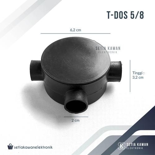 Jual T Dus Bulat 5/8 Hitam 3 cabang / T Dos 5/8 Listrik Kecil Plastik ...