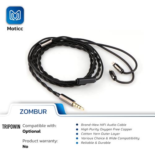 Jual TRIPOWIN ZOMBUR with Mic High Purity 4N OFC Upgrade IEM Cable Wire ...
