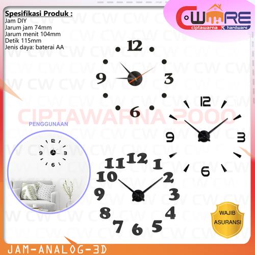 Promo Jam Dinding Tempel DIY Modern Analog 3D Wall Clock BST - MODEL B ...