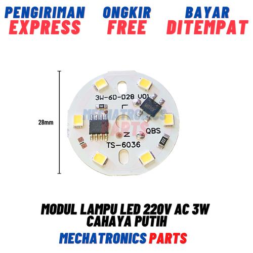 Jual Modul Lampu LED 220V AC Cahaya Putih White Diameter - 7W - Kota ...