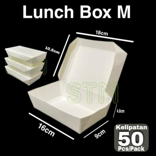Promo Paper Lunch Box ukuran M/kotak kertas size M/Food Paper box take ...