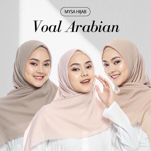 Jual Hijab Voal Arabian Segi Empat Premium (Jumbo Syar'i) - Black, 120 ...