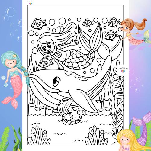 Jual KERTAS MEWARNAI / MERMAID / KERTAS GAMBAR / A4 / SKETSA - 04 ...