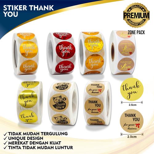 Promo 1 roll (500 pcs) Stiker Label Tulisan Thank You For Your Order ...
