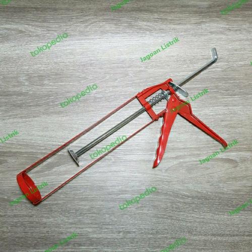 Jual Tembakan Lem Kaca Silicon Merah / Sealant Caulk Gun untuk Tempat ...