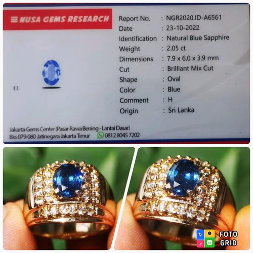 Jual batu natural blue saphire SriLanka include memo - Jakarta Timur ...