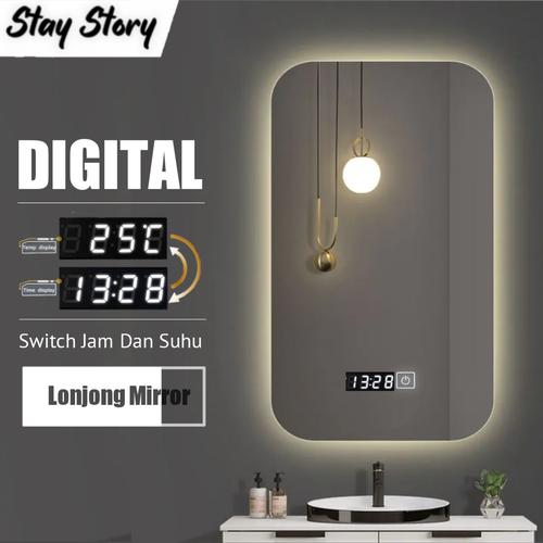 Promo Cermin Touch Screen Jam & Suhu Kotak Kaca Toilet Wastafel Kamar ...