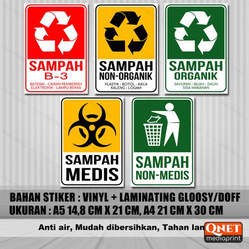 Jual STIKER PENANDA TEMPAT JENIS SAMPAH | BAHAN VINYL + LAMINASI GLOSSY ...