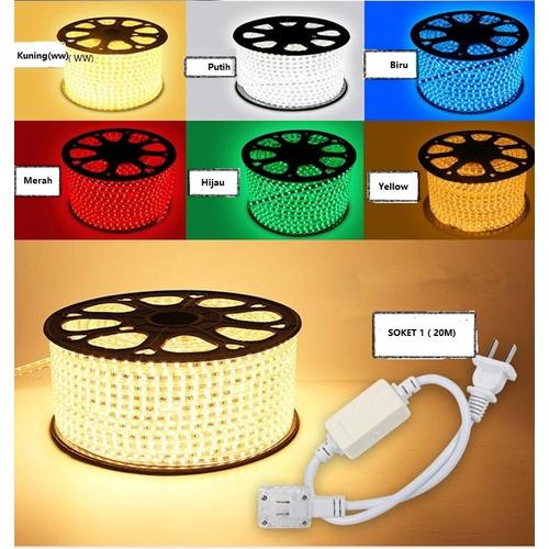 Jual LAMPU SELANG STRIP LED OUTDOOR 220V MATA BESAR 5050 - Merah ...