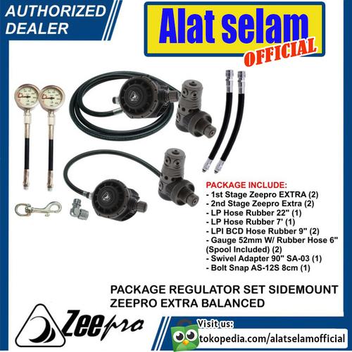 Jual Regulator Set Zeepro Sidemount Extra Balanced Piston Scuba Diving ...